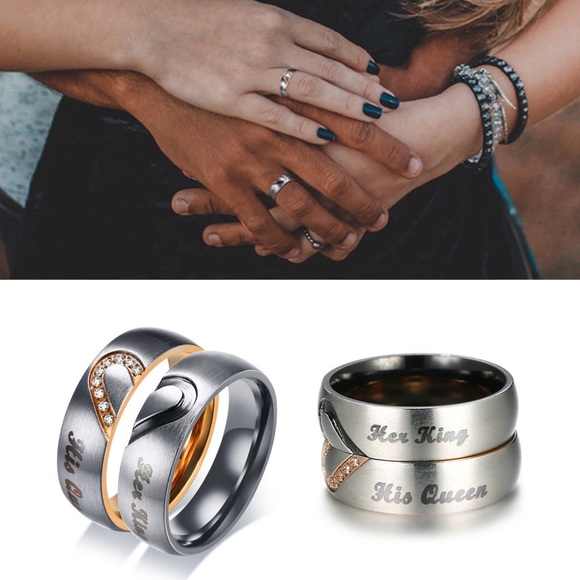Fashion Jewelry | Jewelry | Two Tone Stainless Steel His Queen Her King ...